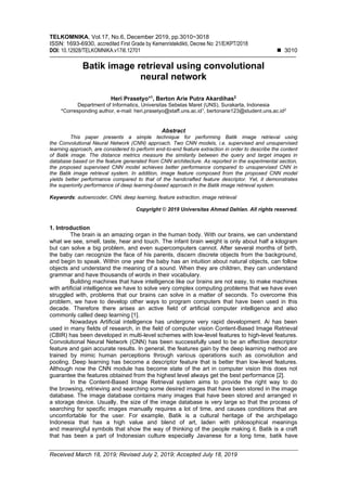 Batik image retrieval using convolutional neural network | PDF | Search ...