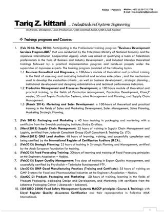 Eng. Tariq Kittani CV Dec.2014
