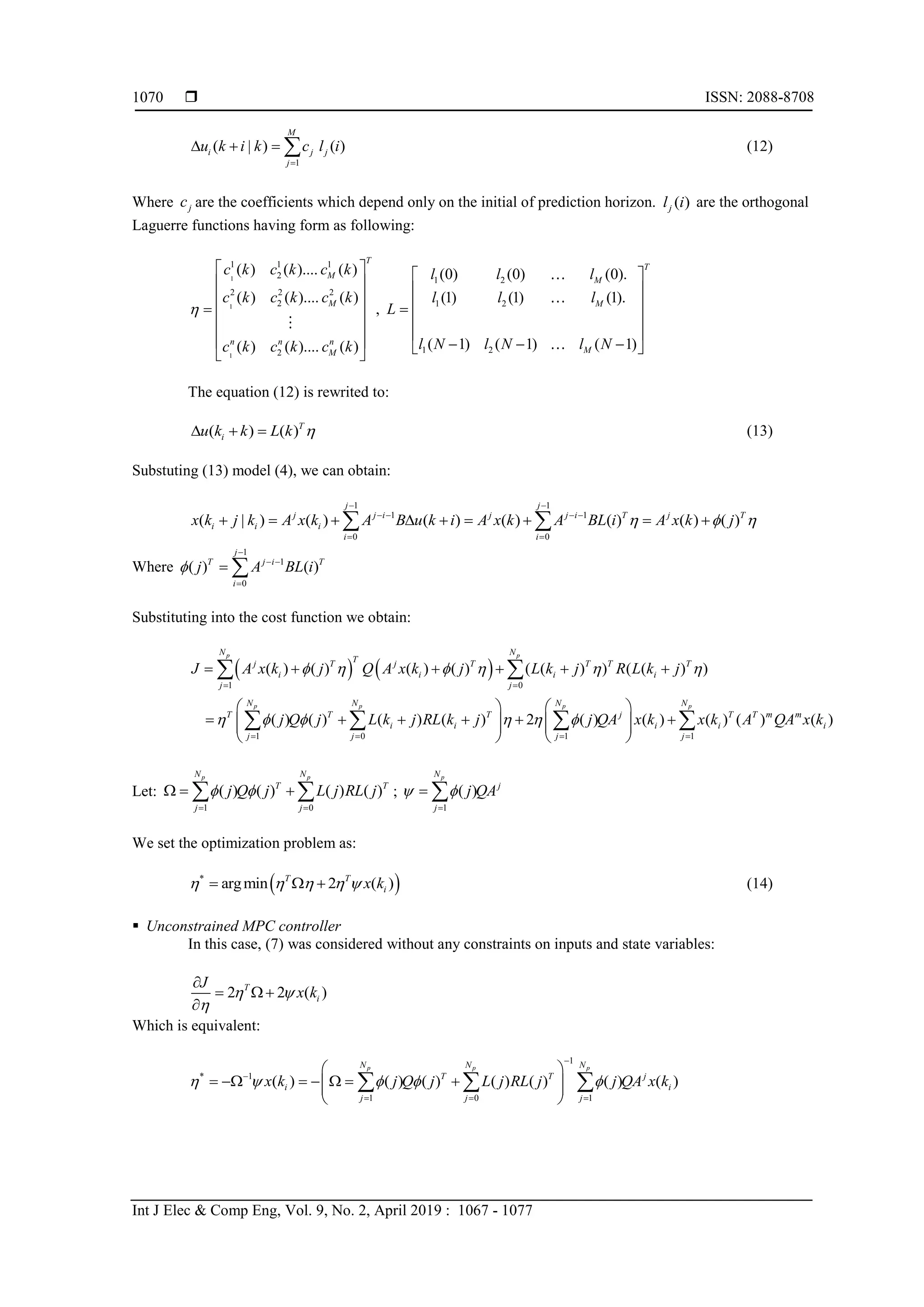 Multi parametric model predictive control based on laguerre model for permanent magnet linear ...