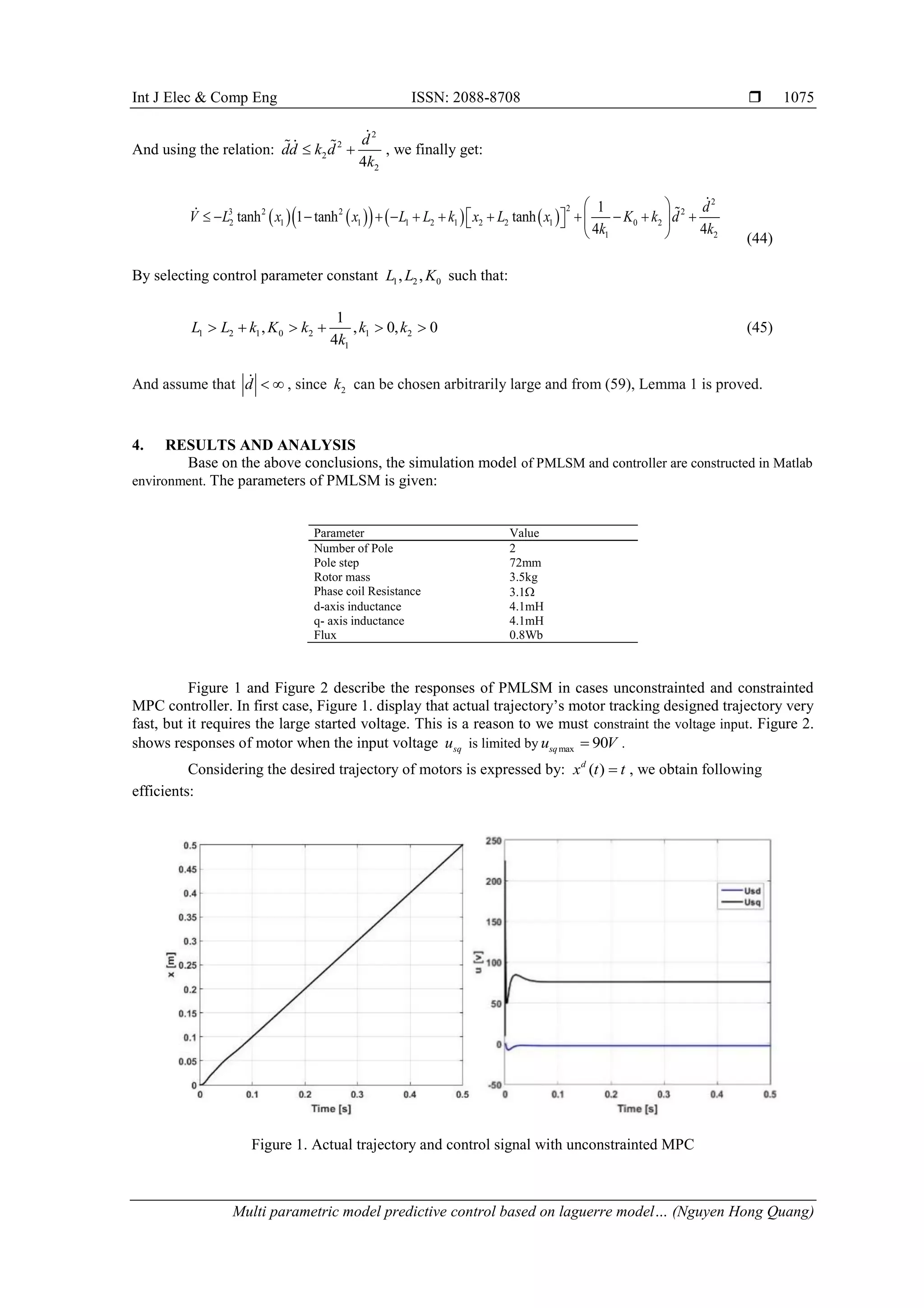 Multi parametric model predictive control based on laguerre model for permanent magnet linear ...
