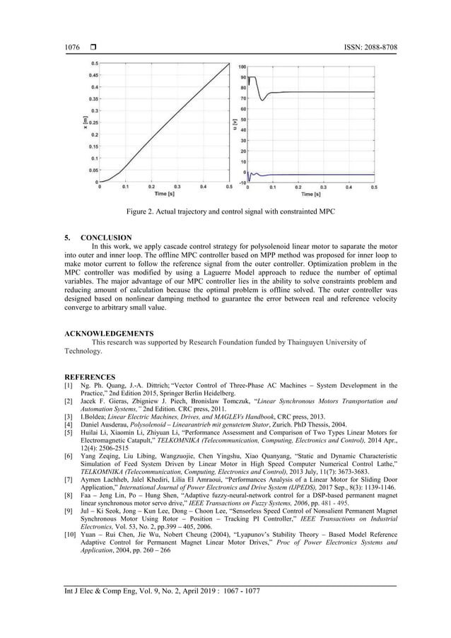 Multi parametric model predictive control based on laguerre model for permanent magnet linear ...