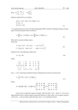 Multi parametric model predictive control based on laguerre model for permanent magnet linear ...