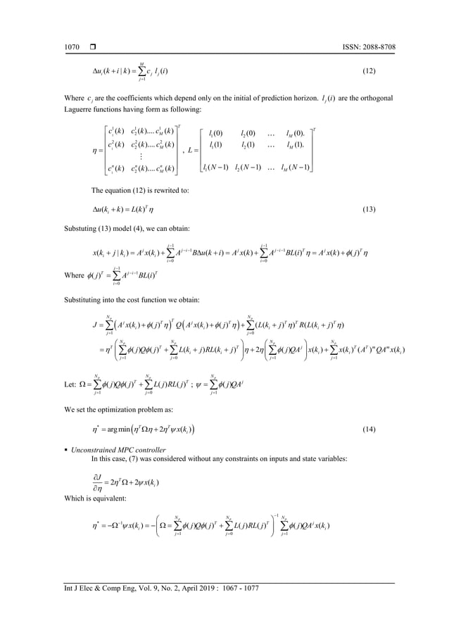 Multi parametric model predictive control based on laguerre model for permanent magnet linear ...