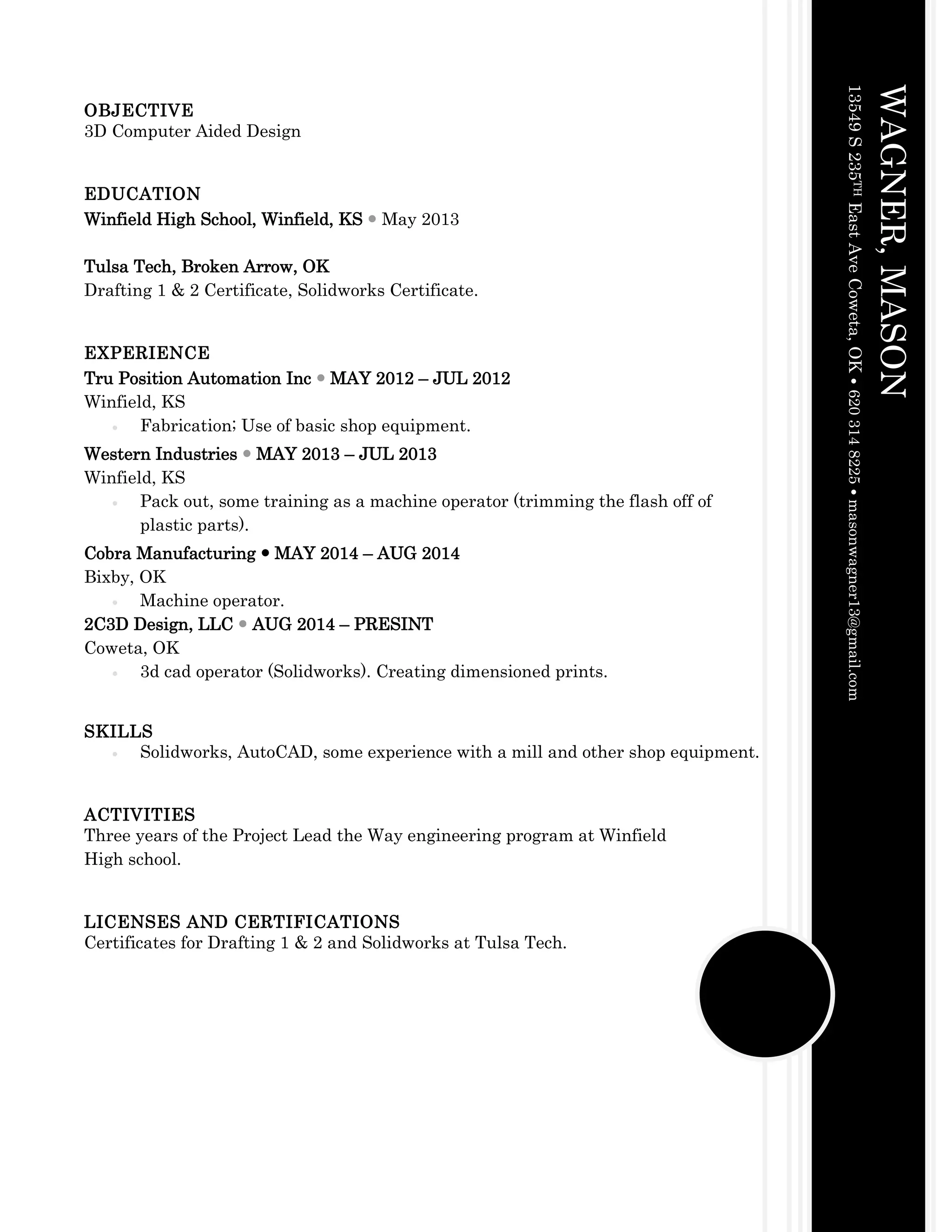 Mason Wagner Resume 4-28-15 2 | PDF