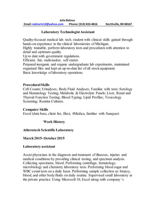 Laboratory resume-new | PDF