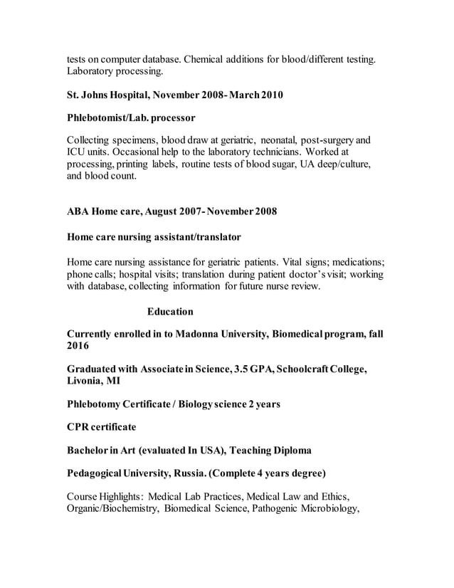 Laboratory resume-new | PDF