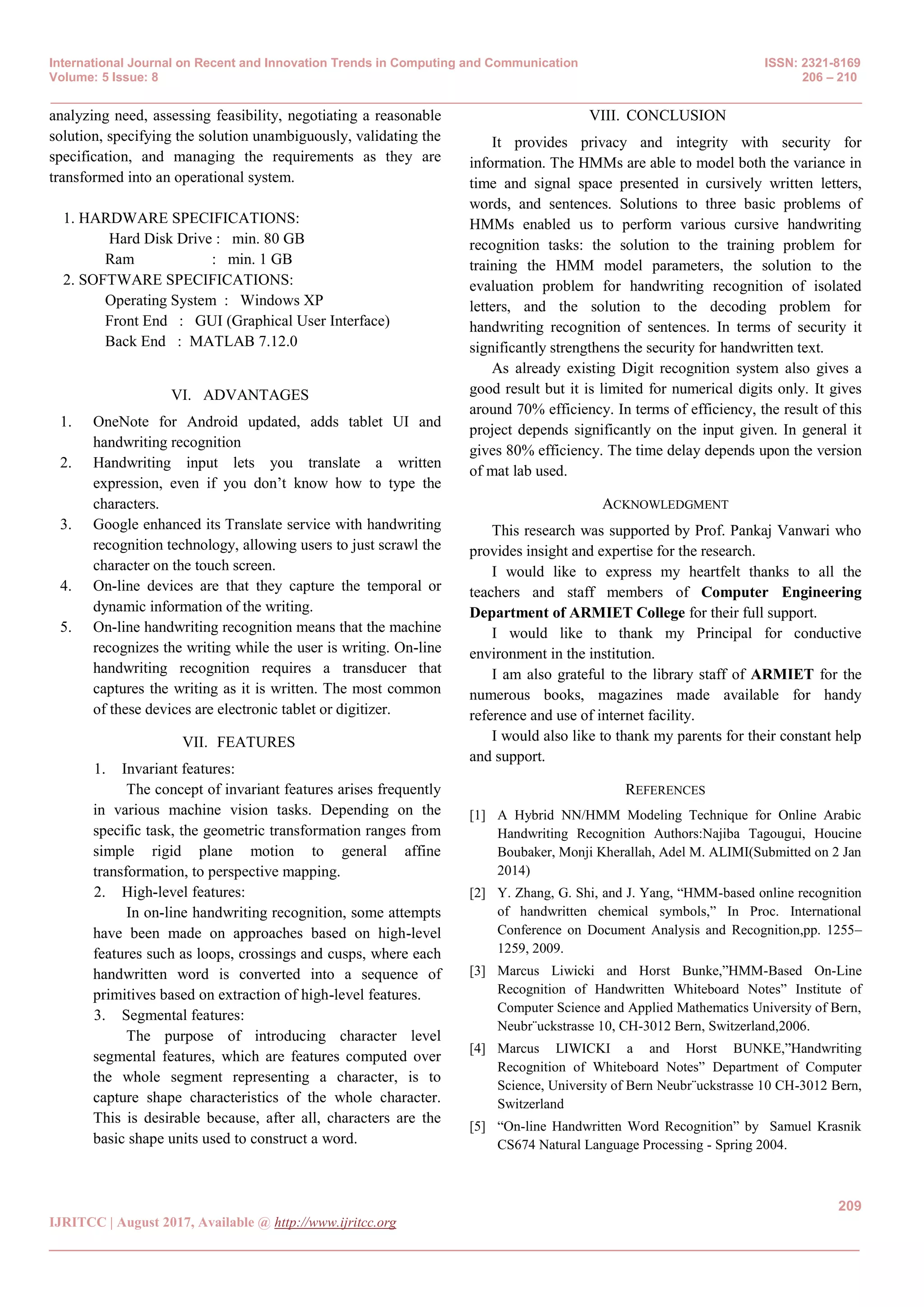 Online Handwriting Recognition using HMM | PDF