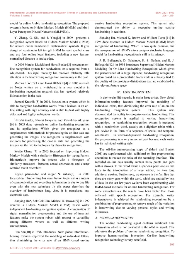 Online Handwriting Recognition using HMM | PDF