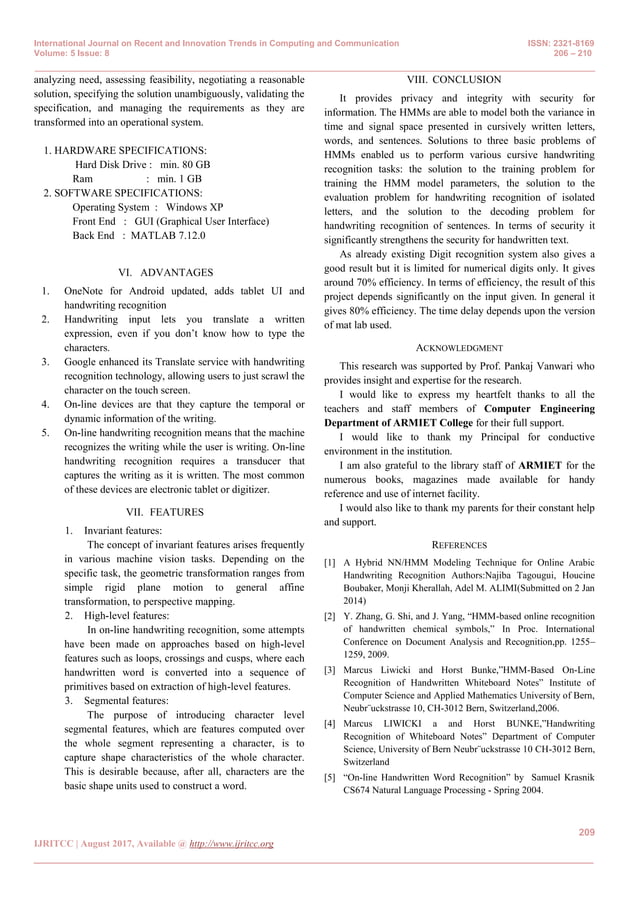 Online Handwriting Recognition using HMM | PDF