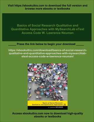 Basics of Social Research Qualitative and Quantitative Approaches with ...