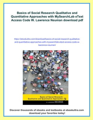 Basics of Social Research Qualitative and Quantitative Approaches with ...