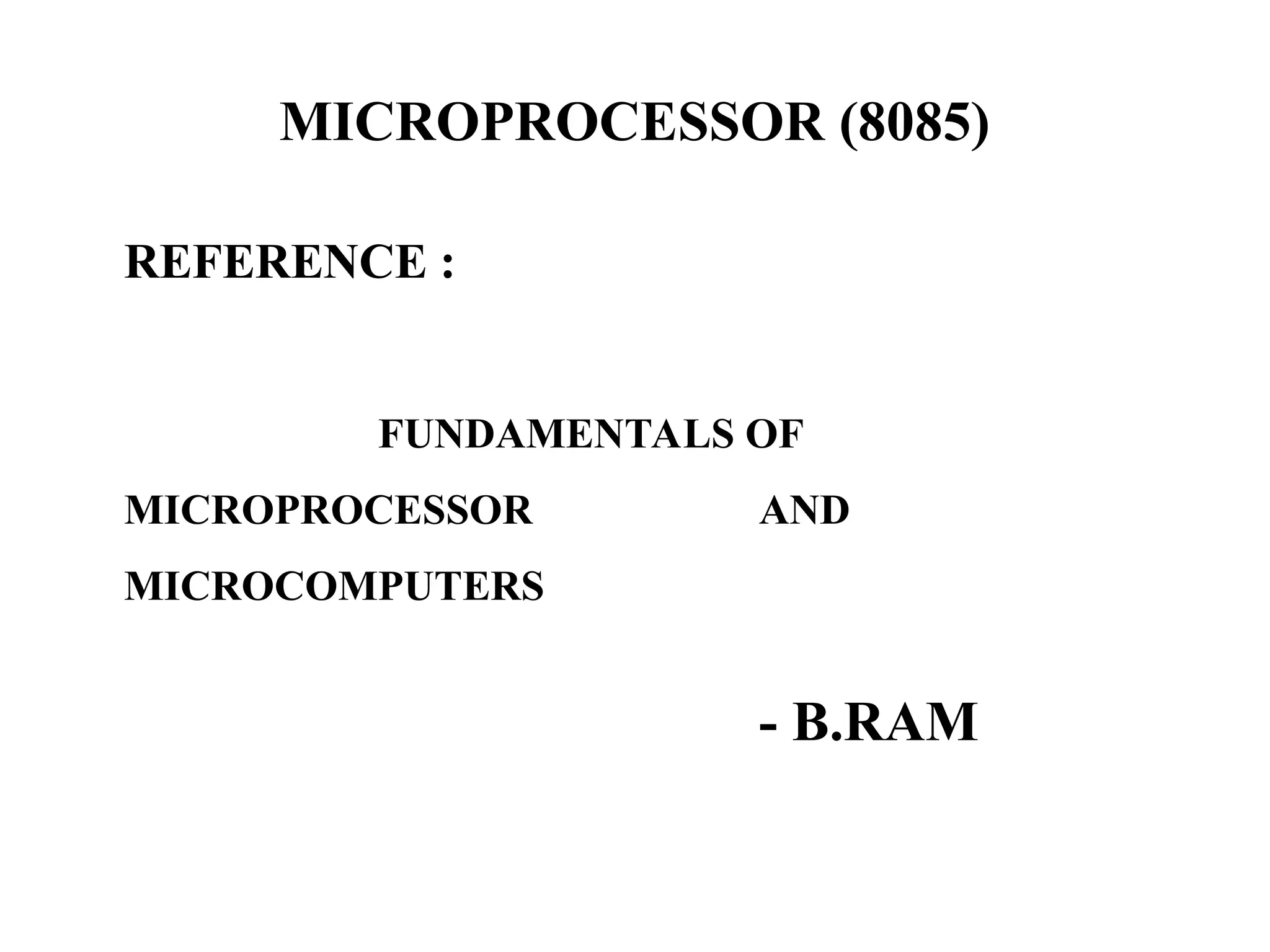 introduction to microprocessor presentation | PPT