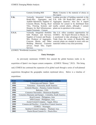 CEMEX Emerging Market Analysis | PDF