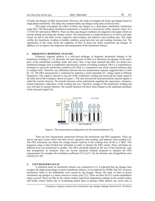 Frequency response analysis for transformer tap changer damage detection | PDF