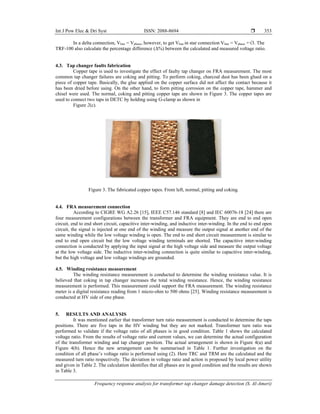 Frequency response analysis for transformer tap changer damage ...