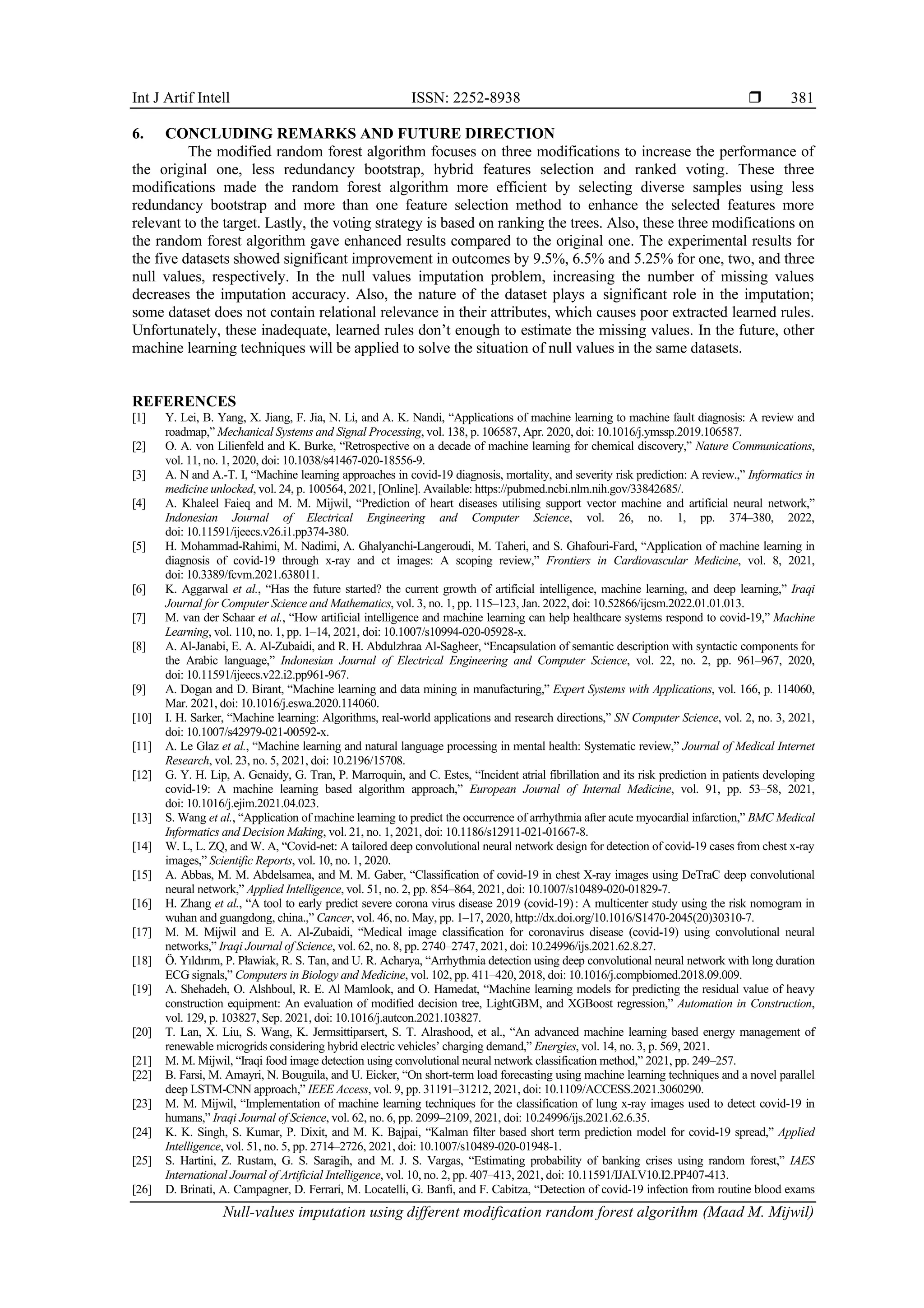 Null Values Imputation Using Different Modification Random Forest Algorithm Pdf