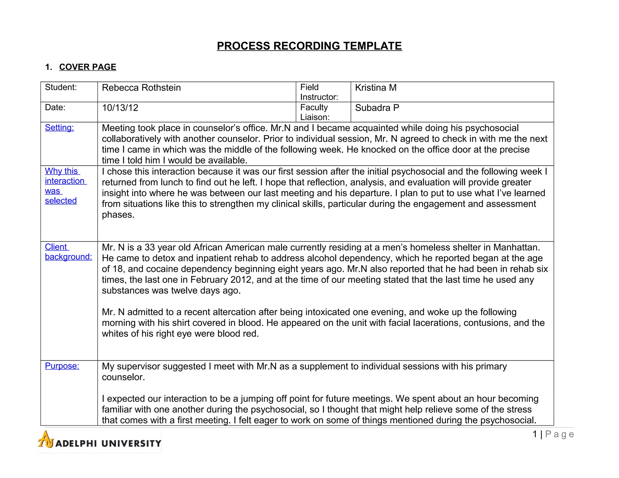 Process Recording #1 | PPT