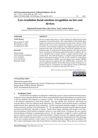 Low-resolution facial emotion recognition on low-cost devices | PDF