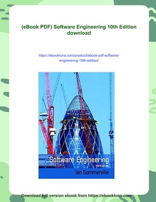 (eBook PDF) Software Engineering 10th Edition | PDF
