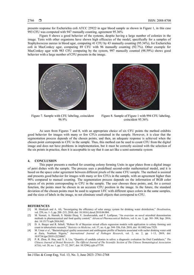 Semi-automatic model to colony forming units counting | PDF