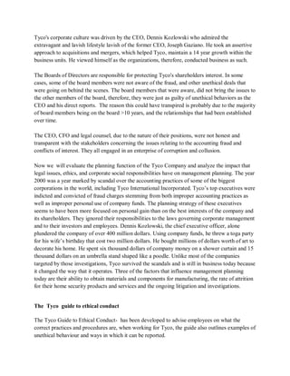 38299644 tyco-fraud-case-study-1 | PDF | Business Accounting & Finance ...