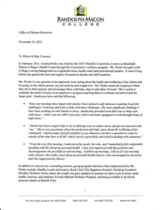 R-MC Letter of Recommendation 11-2015 | PDF | Wellness | Healthy Living