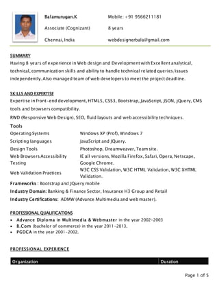 Balamurugan_Webdeveloper | PDF