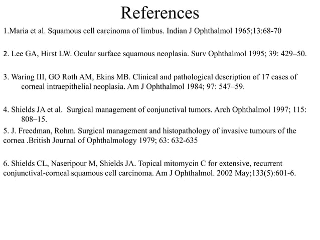 Surgical Excision Of Limbal Squamous Cell Carcinoma With Cryotherapy ...