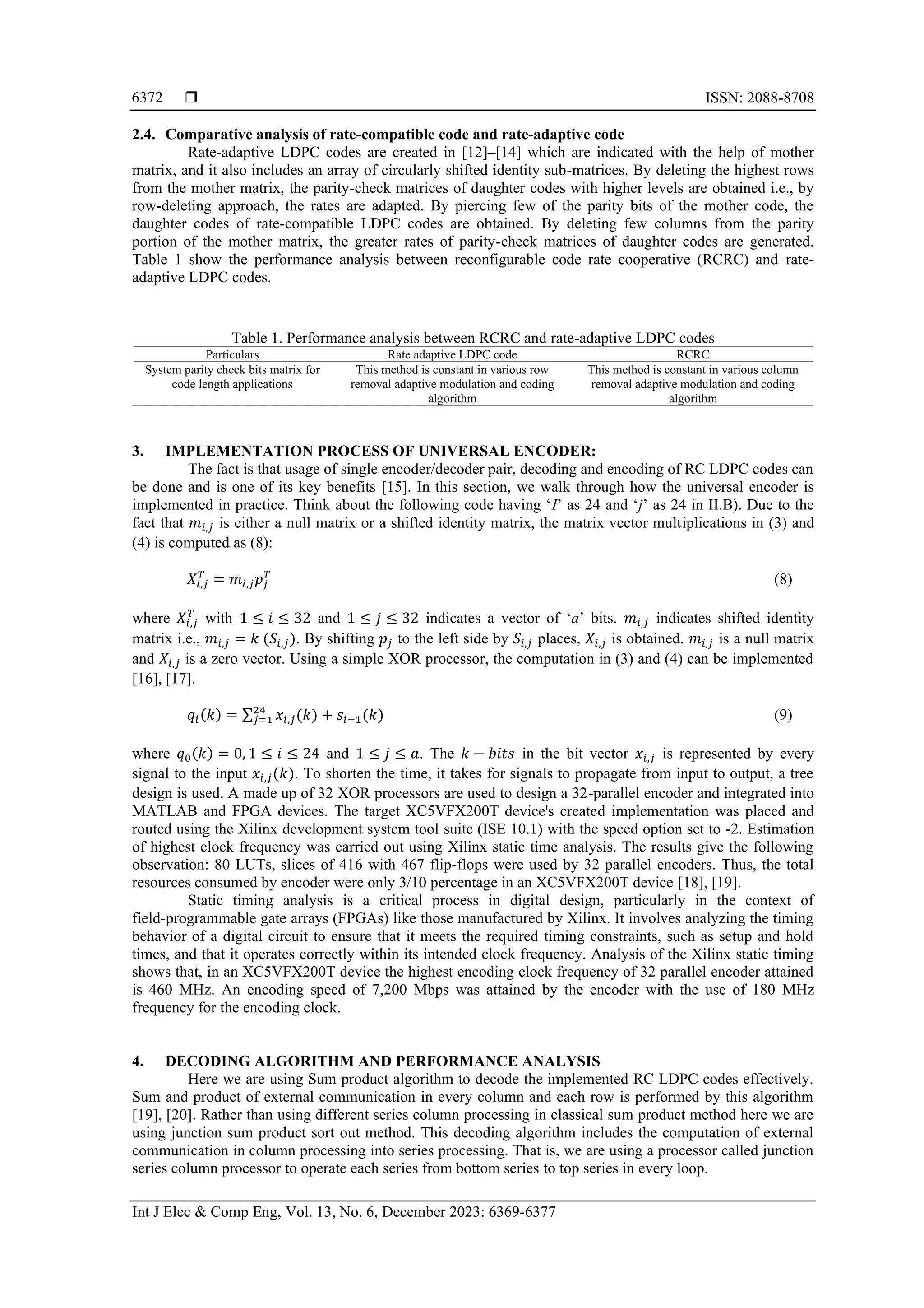 An Efficient Reconfigurable Code Rate Cooperative Low Density Parity Check Codes For Gigabits