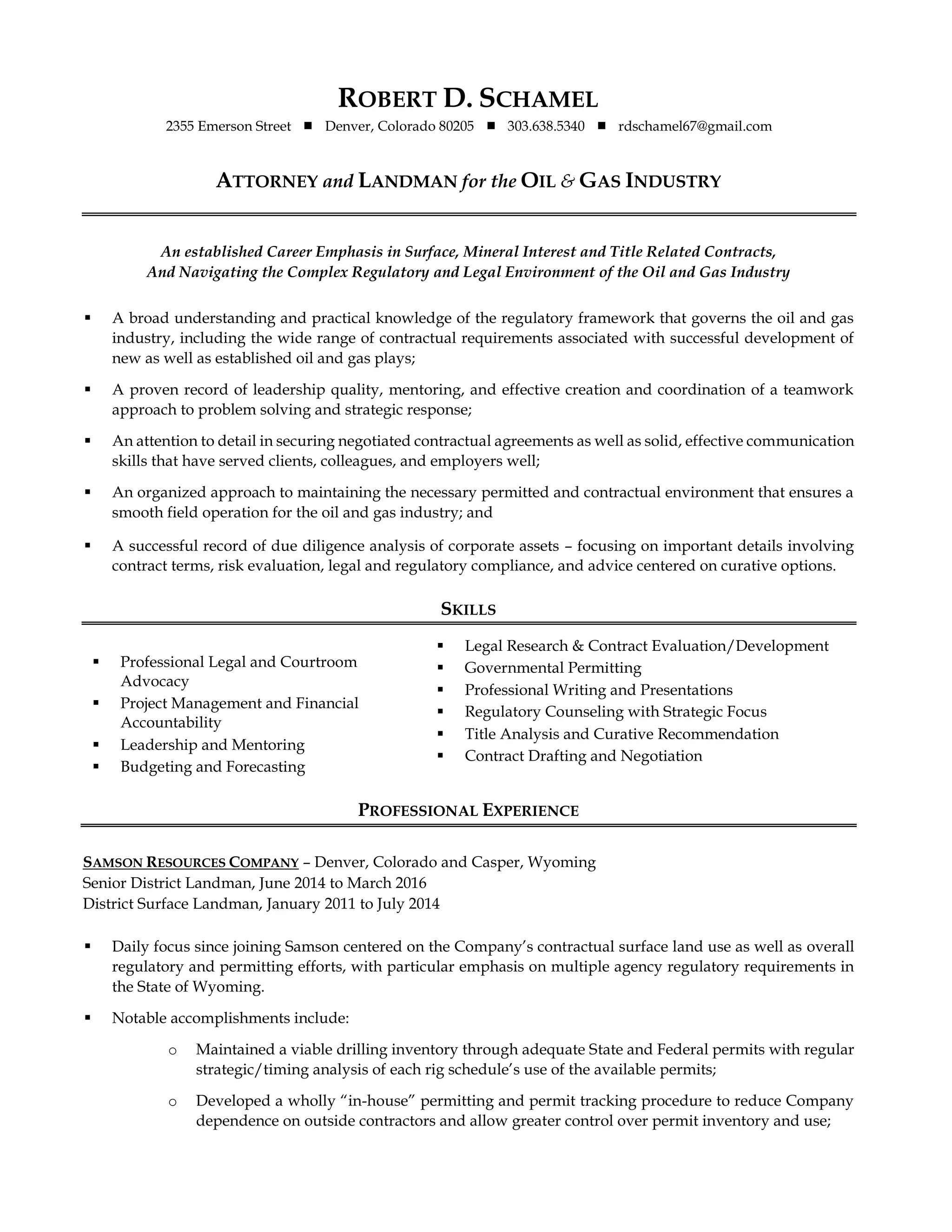 Schamel Resume 2016.3 | PDF