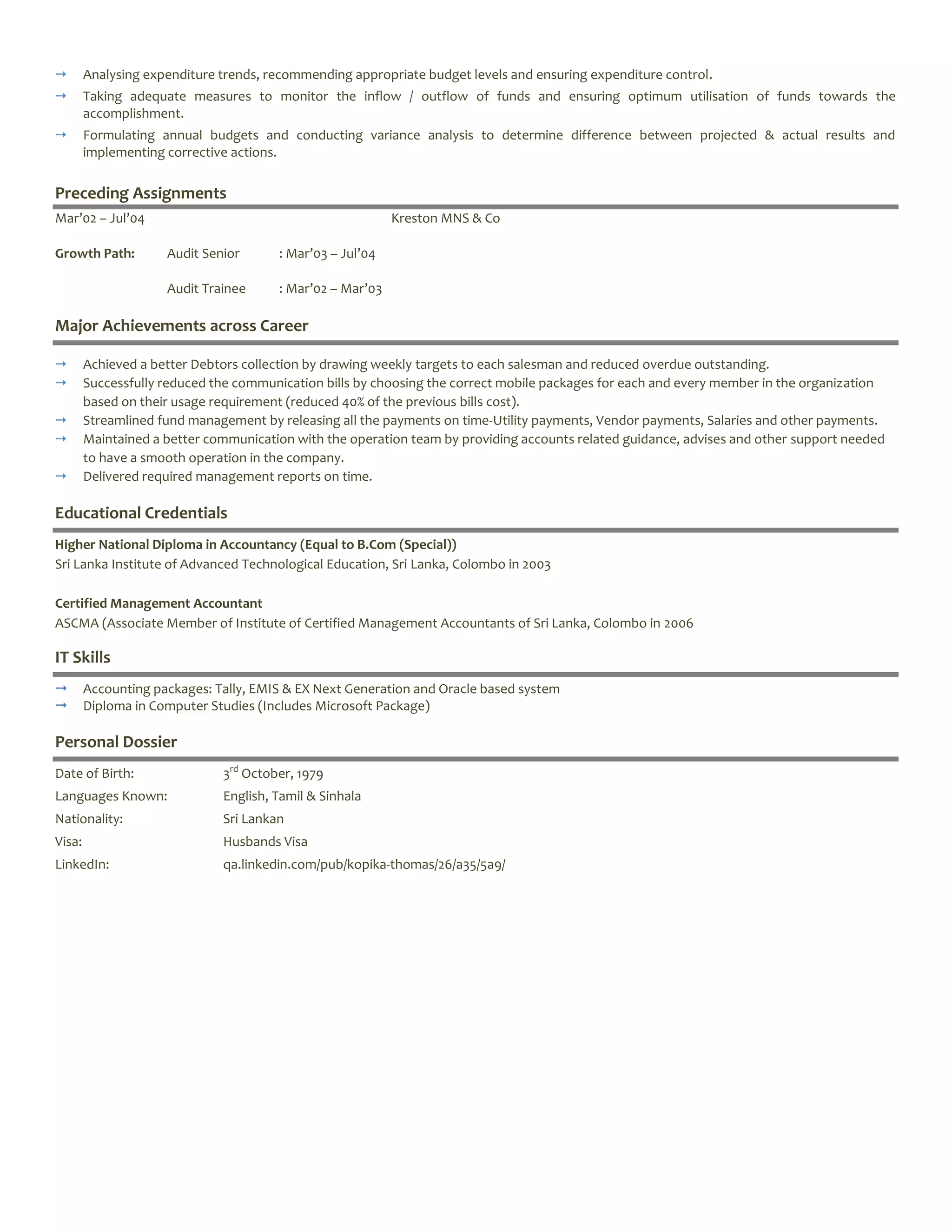 Kopika-Thomas-CV | PDF