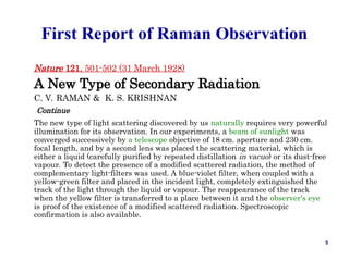 spectroscopy , raman and organic chemistry | PPT