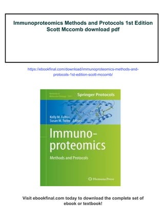 Immunoproteomics Methods and Protocols 1st Edition Scott Mccomb | PDF