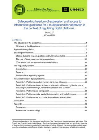 Unesco Digital Platforms Regulation Guide | PDF
