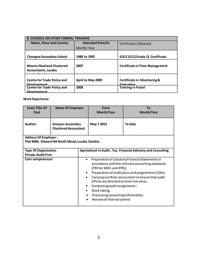 CHARLES MUKOMBO MALEKANO CV | PDF