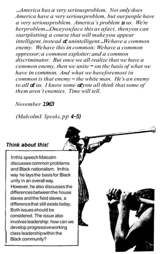 Malcolm X Study Guide-Writers and Readers Edition (For Beginners), by ...