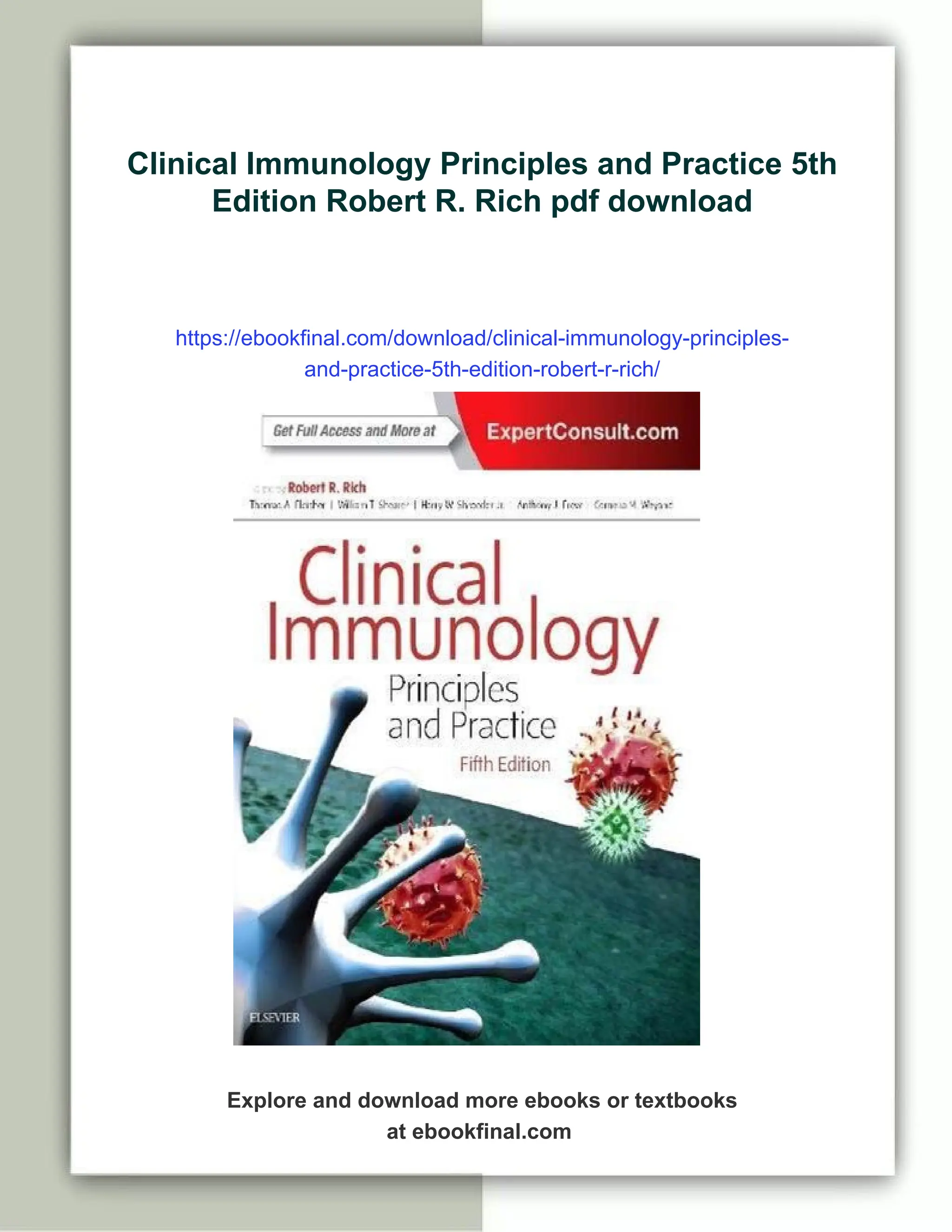 Clinical Immunology Principles and Practice 5th Edition Robert R. Rich ...
