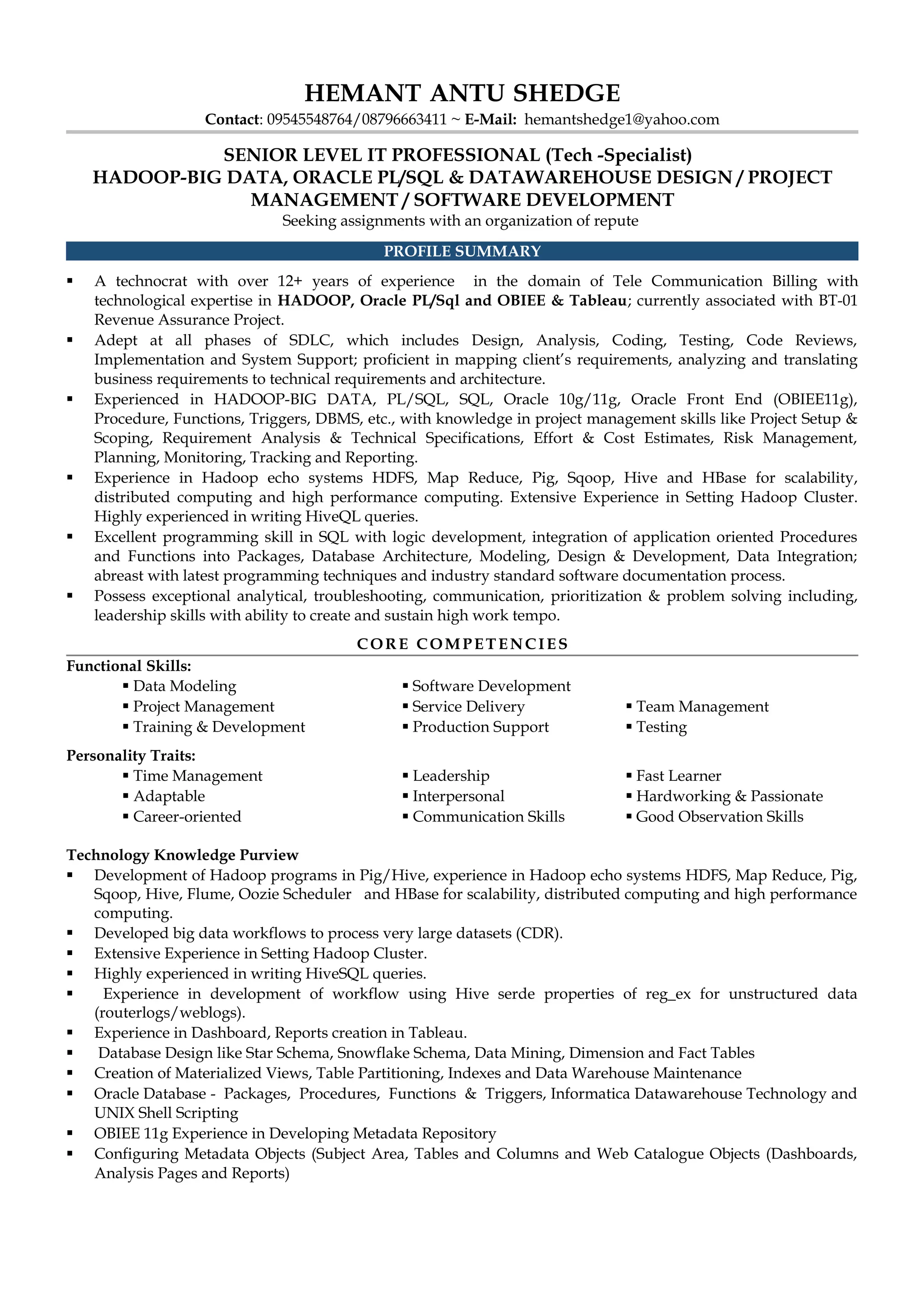 Hemant Shedge_CV | PDF