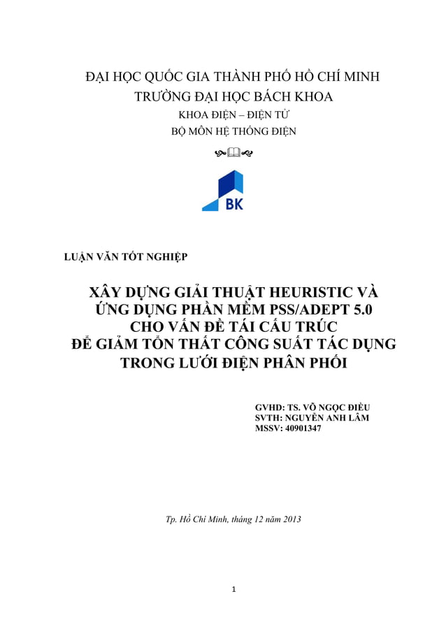 Xây Dựng Giải Thuật Heuristic Và Ứng Dụng Phần Mềm Pss/Adept 5.0 Tái ...