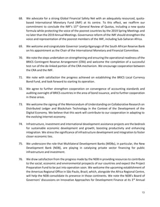 BRICS Johannesburg Delcaration 2018 | PDF