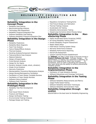 Reliability Resources Catalog | PDF