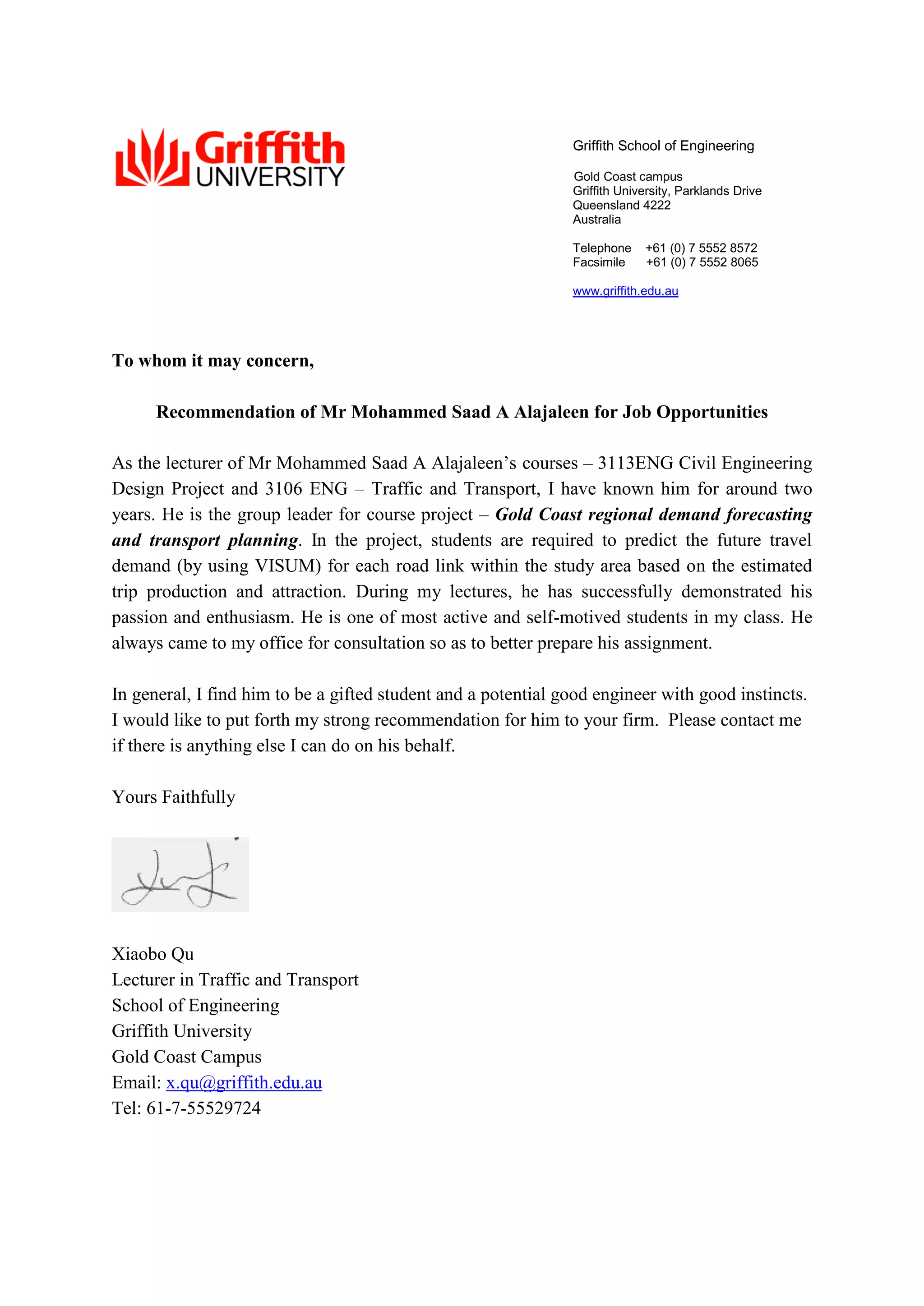 Referee_Letter from Griffith University | PDF