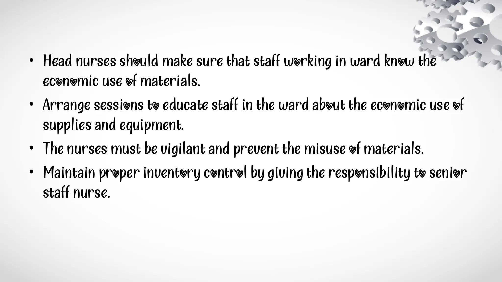 Roles and responsibilities of Nurse in material management | PDF