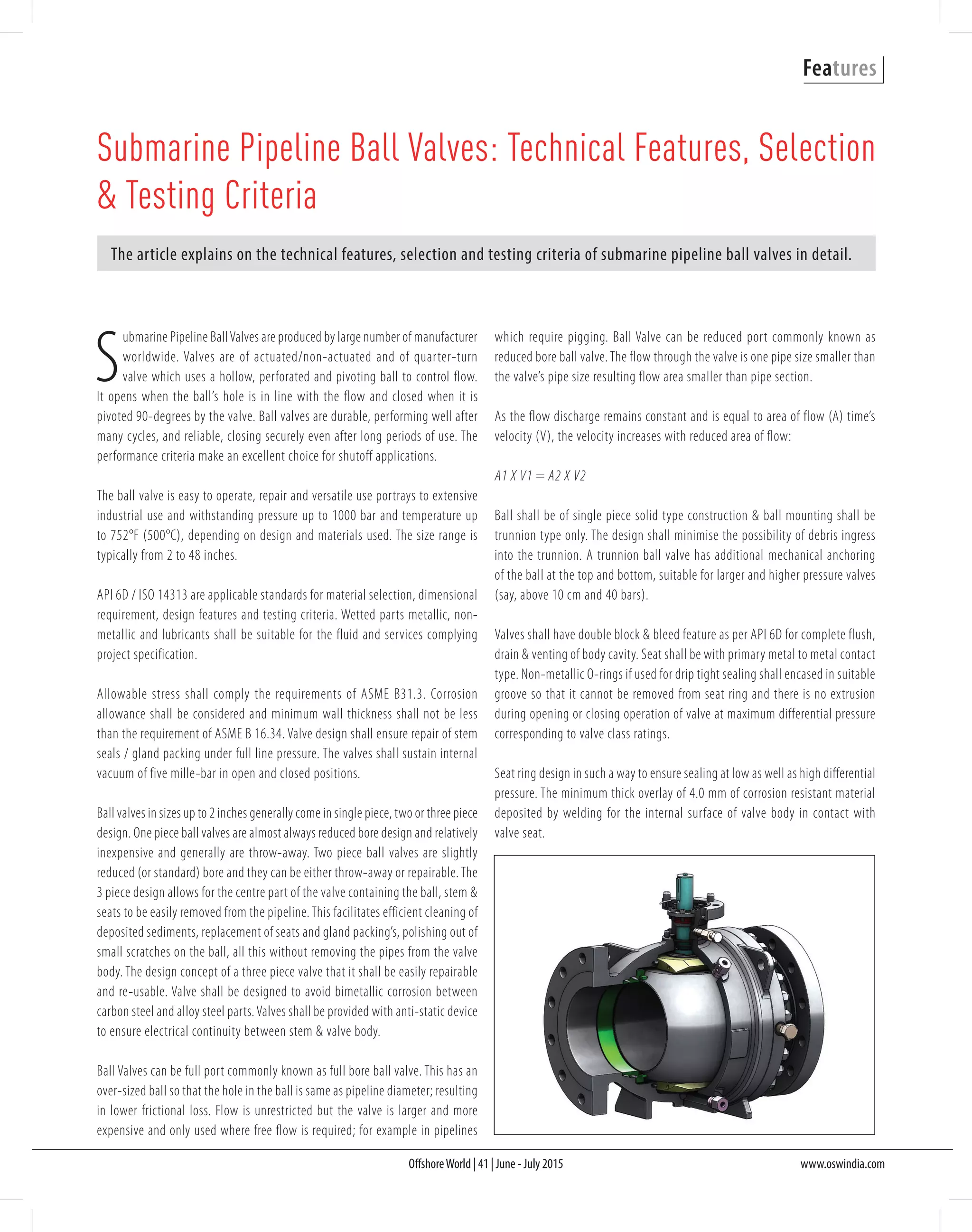 Submarine Pipeline Ball Valves | PDF
