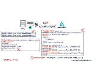 Simplify CDC Pipeline with Spark Streaming SQL and Delta Lake | PDF