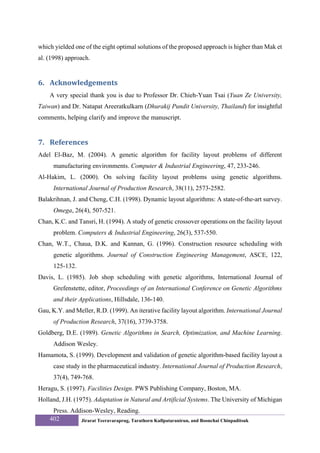 An Application of Genetic Algorithm for Non-restricted Space and Pre-determined Length Width ...
