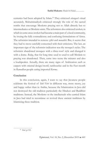 HALAL BI HALAL, A FESTIVAL OF IDUL FITRI AND IT’S RELATION WITH THE ...