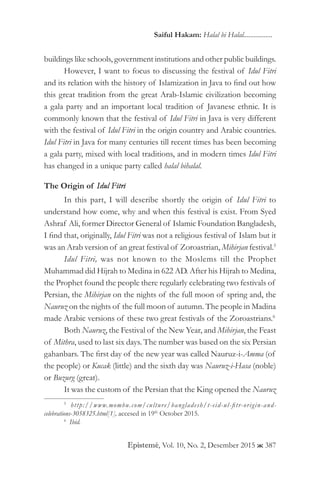 HALAL BI HALAL, A FESTIVAL OF IDUL FITRI AND IT’S RELATION WITH THE ...