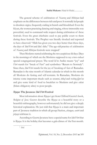 HALAL BI HALAL, A FESTIVAL OF IDUL FITRI AND IT’S RELATION WITH THE ...