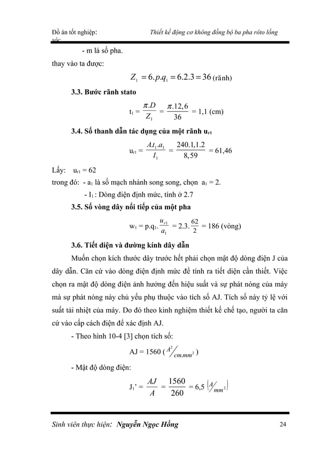 Thiết kế động cơ điện không đồng bộ ba pha rôto lồng sóc (Kèm file Autocad) | PDF